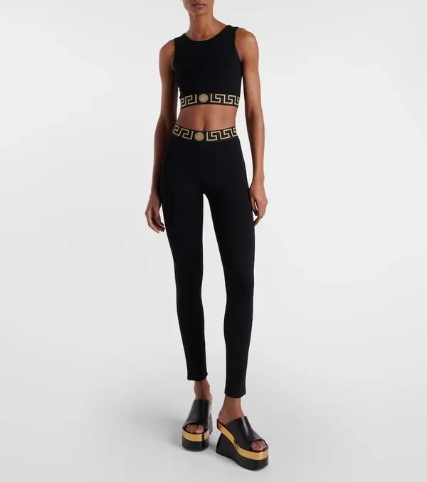 Versace Greca Border Cropped Tank Top
