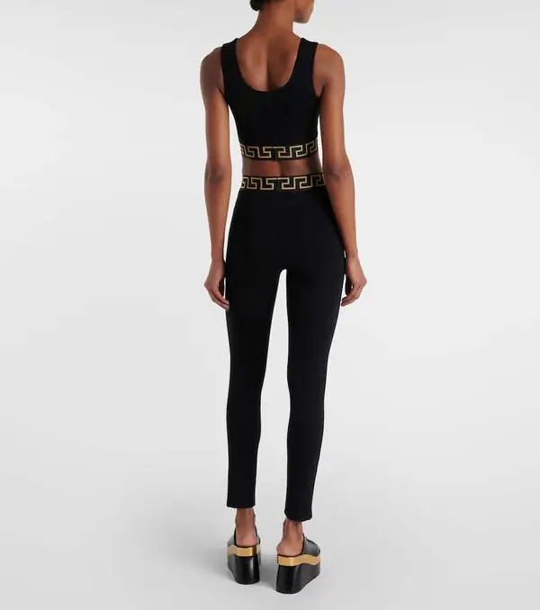 Versace Greca Border Cropped Tank Top