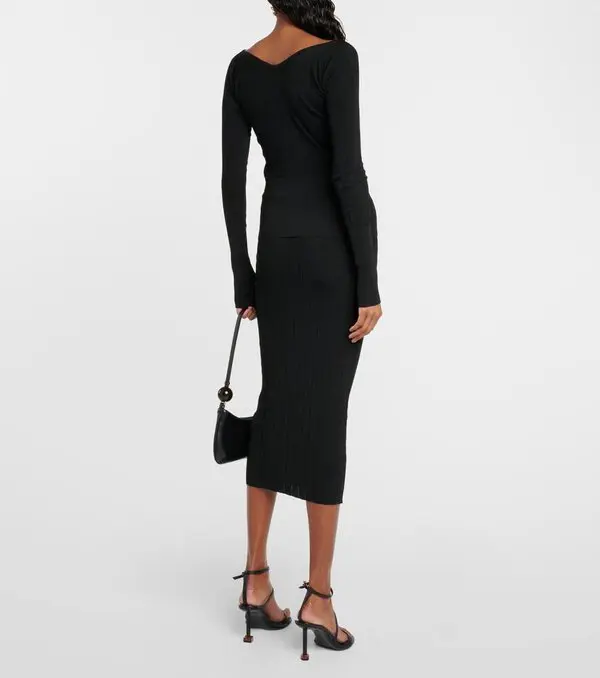 Jacquemus Le Haut Pralu Ribbed-knit Top - Black