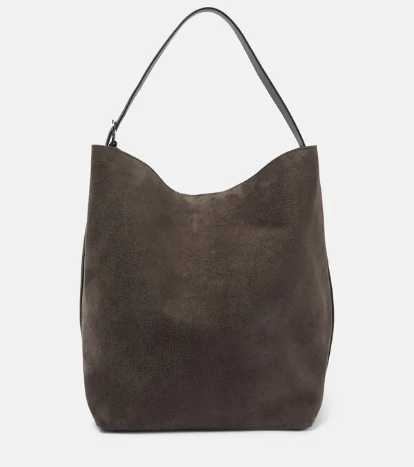 TOTEME Belted Suede Tote Bag - Grey