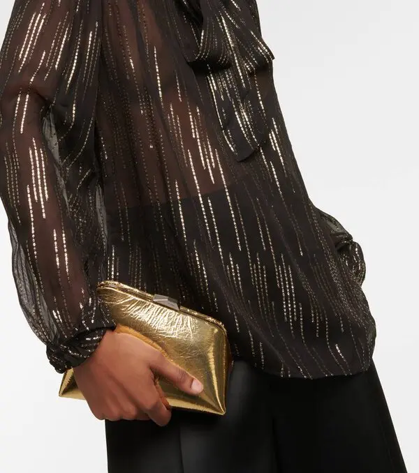 Rixo Moss Metallic Jacquard Blouse