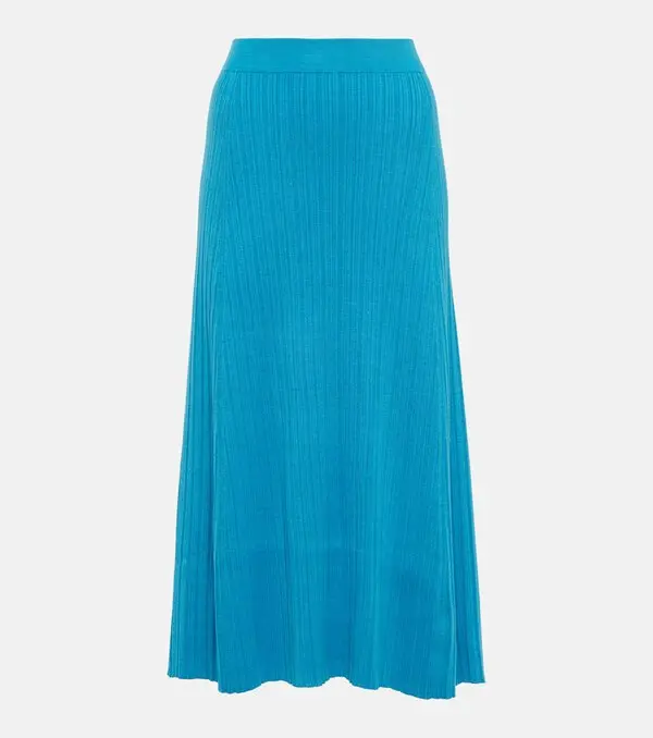 Co Ribbed-knit Silk-blend Skirt