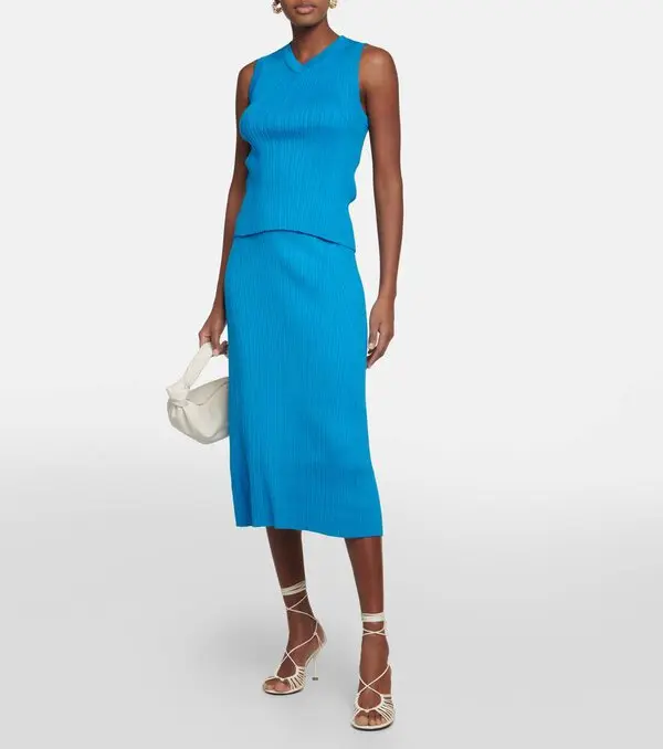 Co Ribbed-knit Silk-blend Skirt