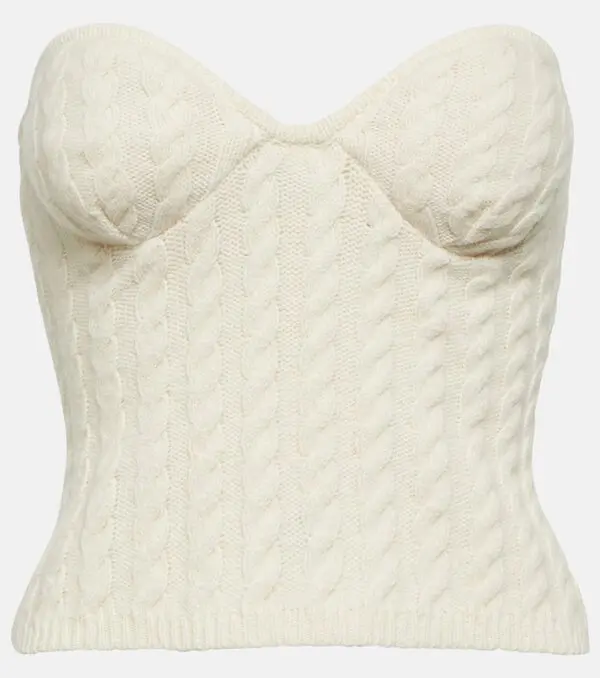 Magda Butrym Cable-knit Tube Top - White