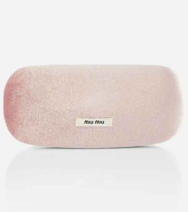 Miu Miu Logo Round Frame Sunglasses - Black