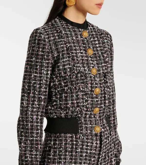 Balmain Tweed Bomber Jacket