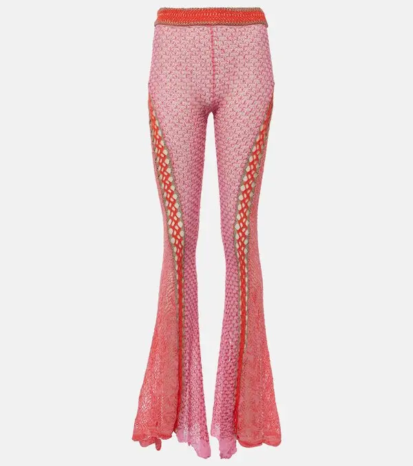 ROBERTA EINER Open-knit Cotton Fla Trousers