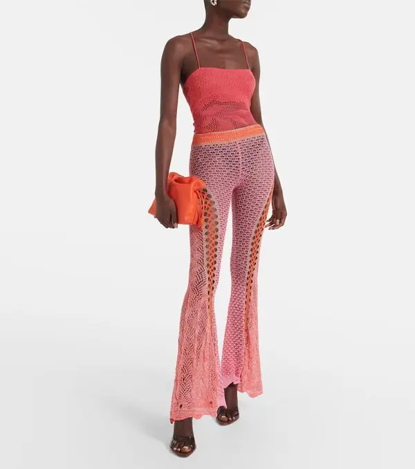 ROBERTA EINER Open-knit Cotton Fla Trousers