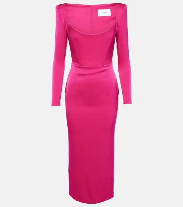 Alex Perry Crepe Satin Midi Dress