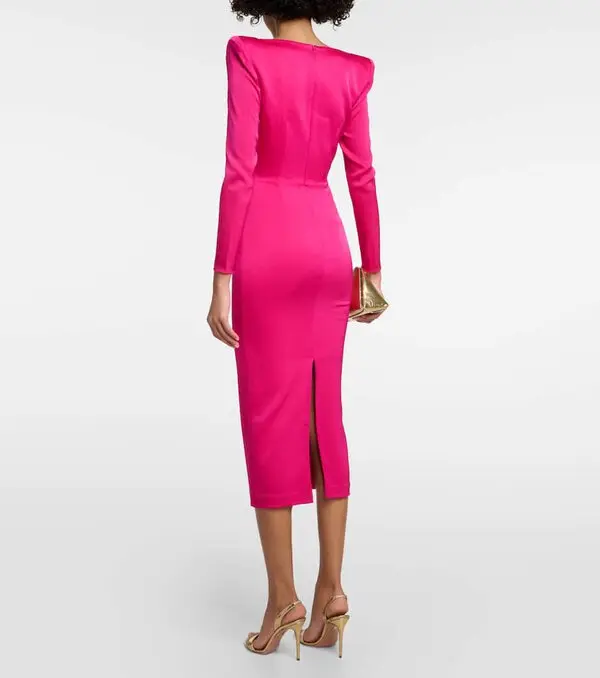 Alex Perry Crepe Satin Midi Dress