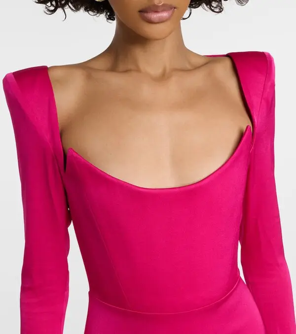 Alex Perry Crepe Satin Midi Dress