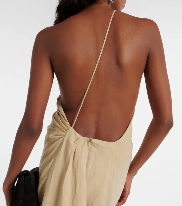 Tove Riya Draped Linen Maxi Dress