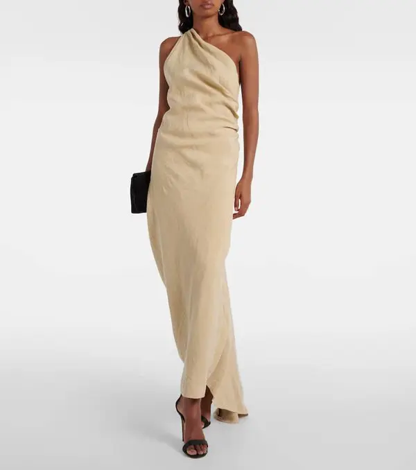 Tove Riya Draped Linen Maxi Dress