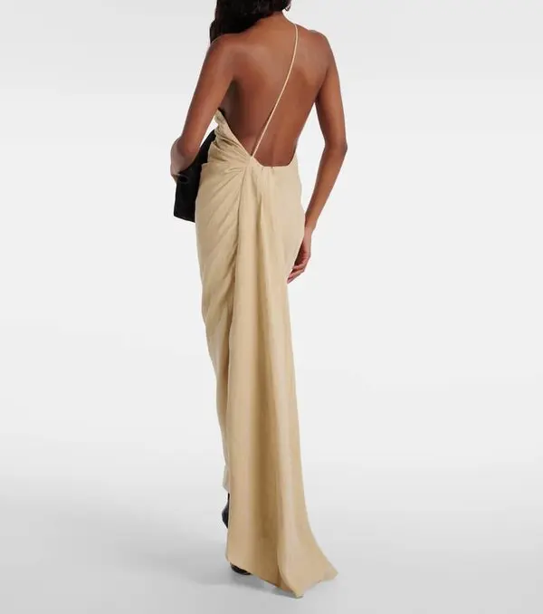 Tove Riya Draped Linen Maxi Dress