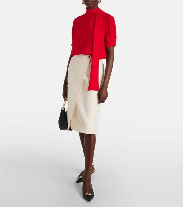 Valentino Garavani Crepe Couture Midi Skirt