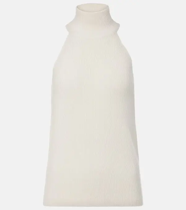 LISA YANG Freya Knitted Cashmere Tank Top - White