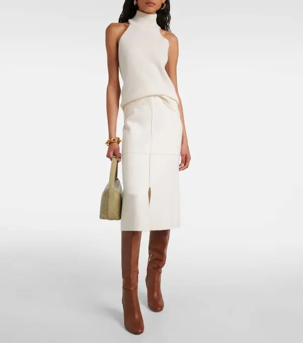 LISA YANG Freya Knitted Cashmere Tank Top - White