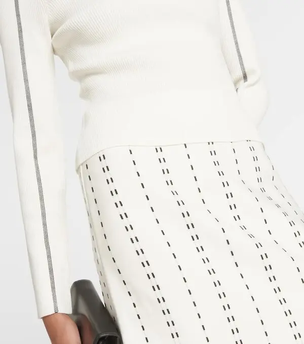 Simkhai Beckie Ribbed Knit Sweater With Shawl Collar
