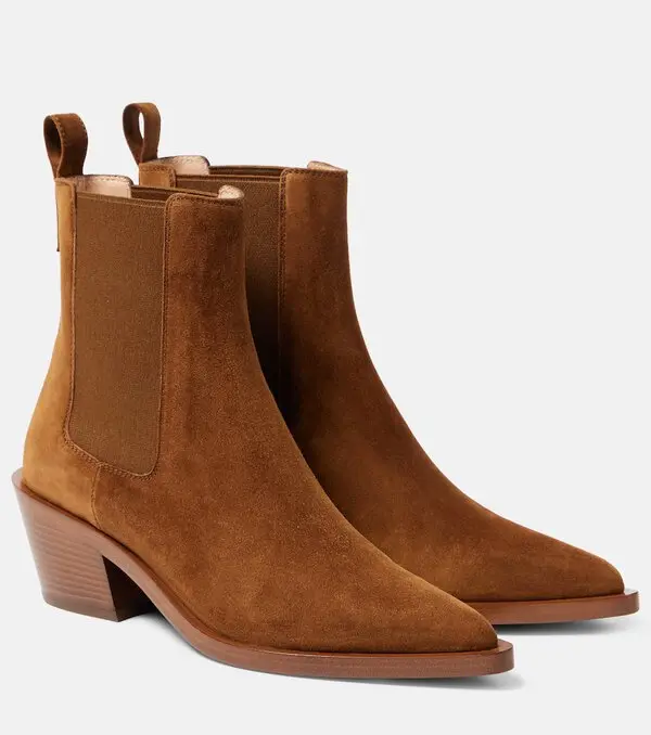 GIANVITO ROSSI Wylie Suede Ankle Boots - Brown