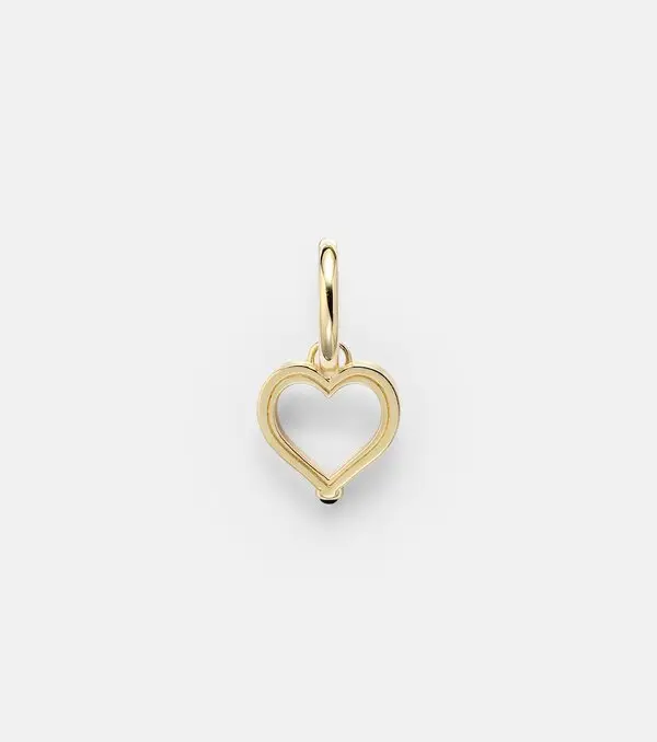 MARIE LICHTENBERG 18kt Yellow Heart Charm Single Earring With Sapphire - Gold