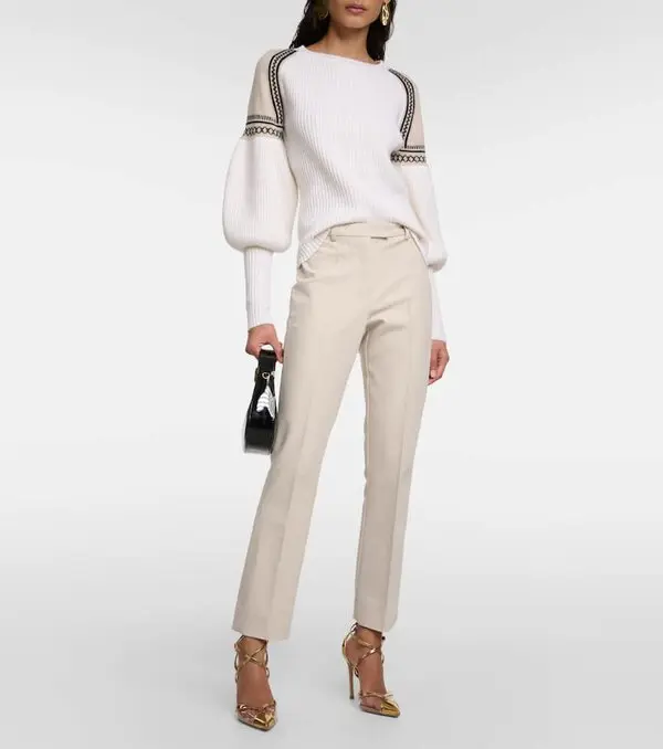 Max Mara Fatina Cropped Straight Pants - White