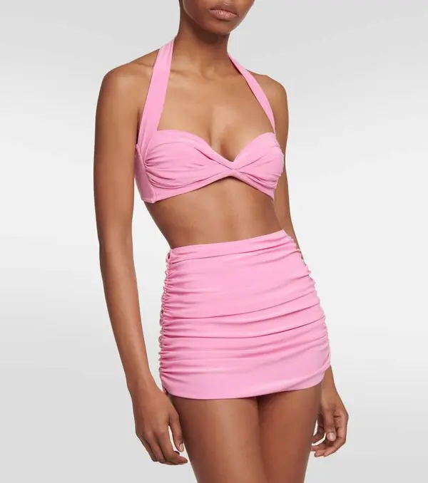 Norma Kamali Bill Ruched Bikini Top