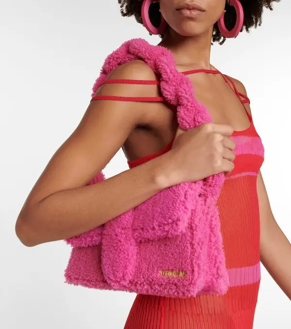 Jacquemus Le Bambidou Shearling Shoulder Bag