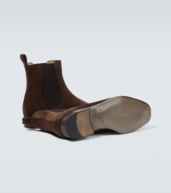 Manolo Blahnik Delsa Suede Chelsea Boots