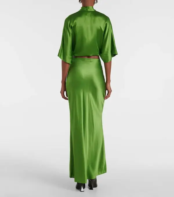 THE SEI Silk Satin Maxi Skirt