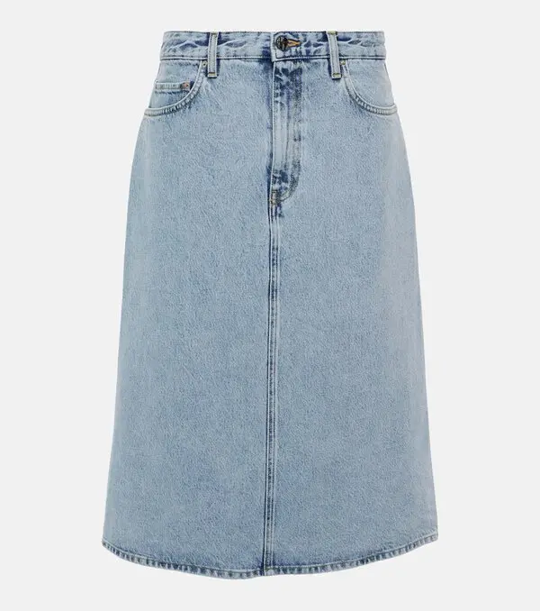 TOTEME Denim Midi Skirt - Blue