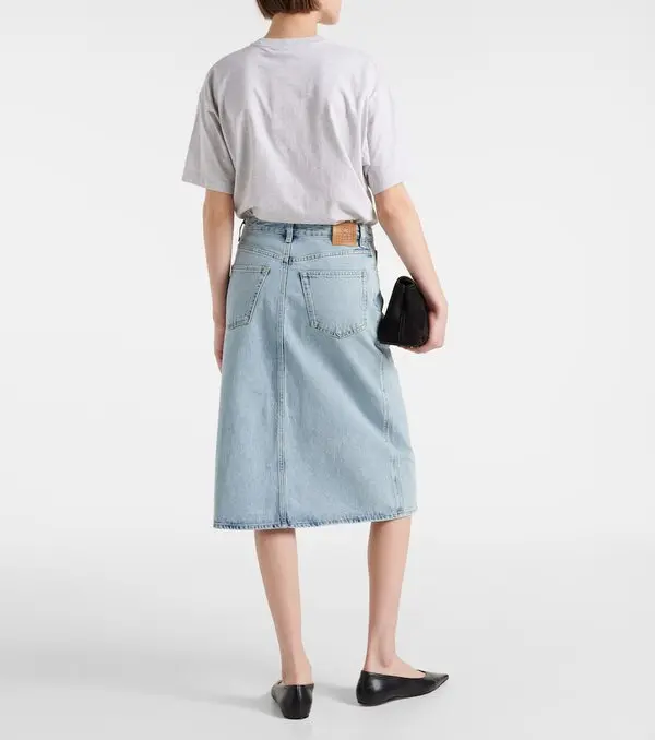 TOTEME Denim Midi Skirt - Blue