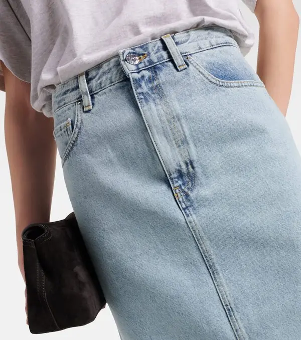 TOTEME Denim Midi Skirt - Blue