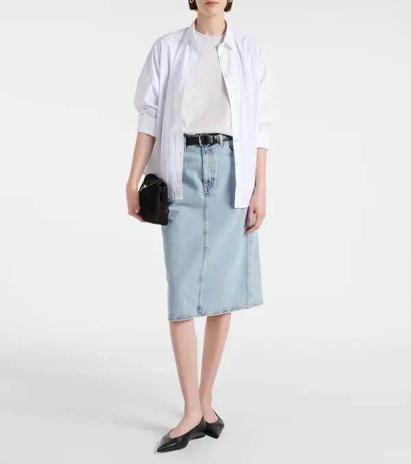 TOTEME Denim Midi Skirt - Blue