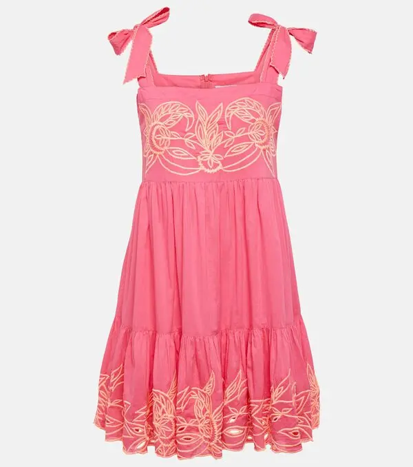 JULIET DUNN Colorblocked Cotton Minidress