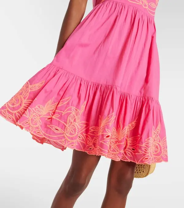 JULIET DUNN Colorblocked Cotton Minidress