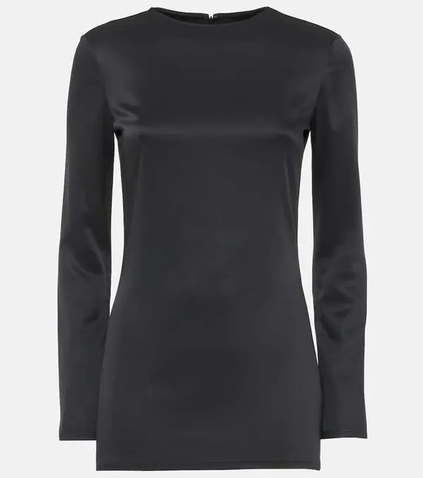 Khaite Vlad Satin Cady Top - Black