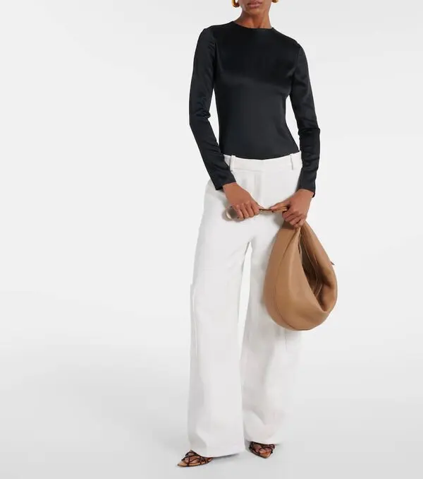 Khaite Vlad Satin Cady Top - Black