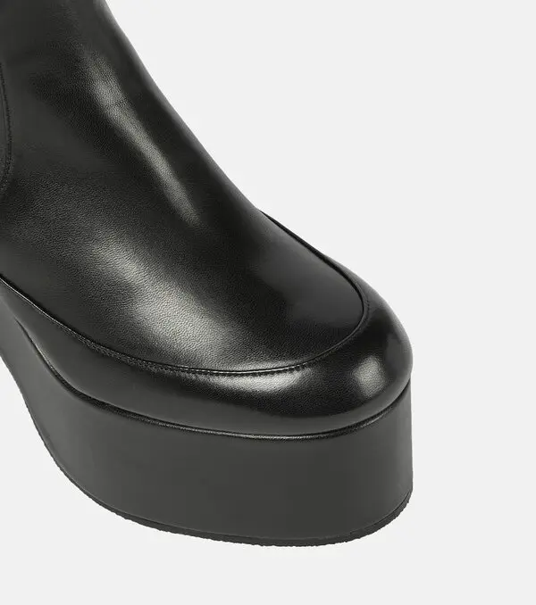 Dries Van Noten Leather Platform Ankle Boots