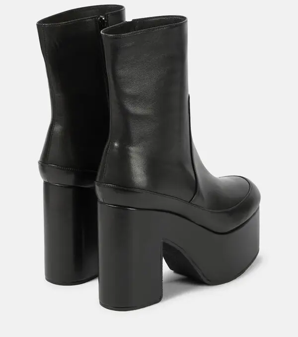 Dries Van Noten Leather Platform Ankle Boots