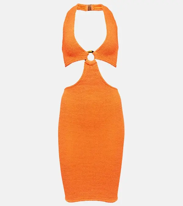 Hunza G Cecile Cutout Mini Dress - Orange