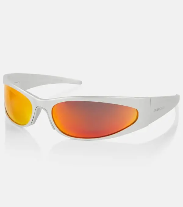 Balenciaga Reverse Xpander Oval Sunglasses - Silver