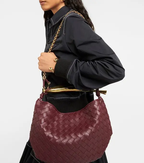 Bottega Veneta Sardine Chain Intrecciato Leather Tote Bag - Red