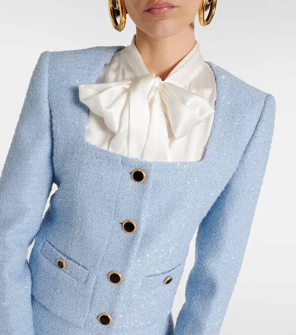 Alessandra Rich Sequined Tweed Jacket
