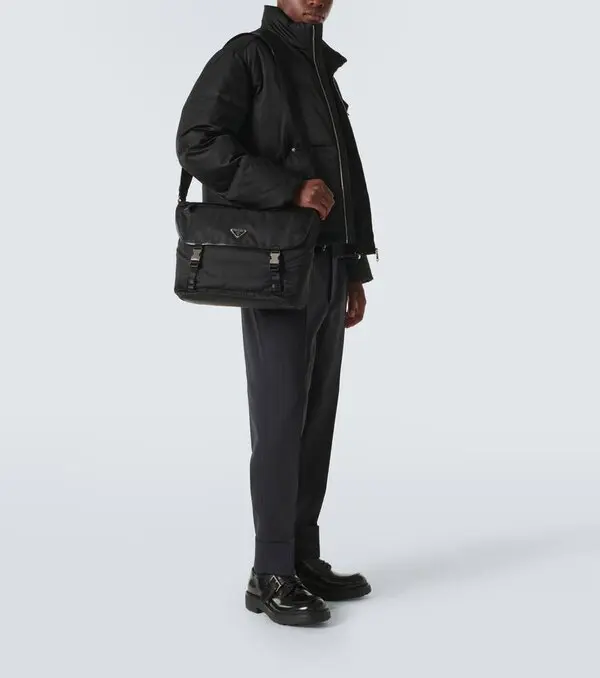 Prada Leather-trimmed Re-nylon Messenger Bag
