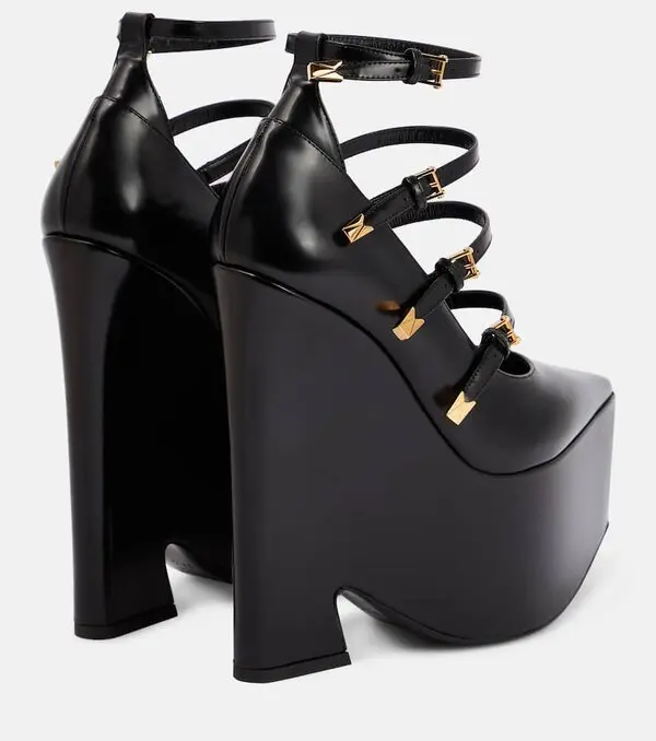 Versace Tempest Leather Platform Pumps
