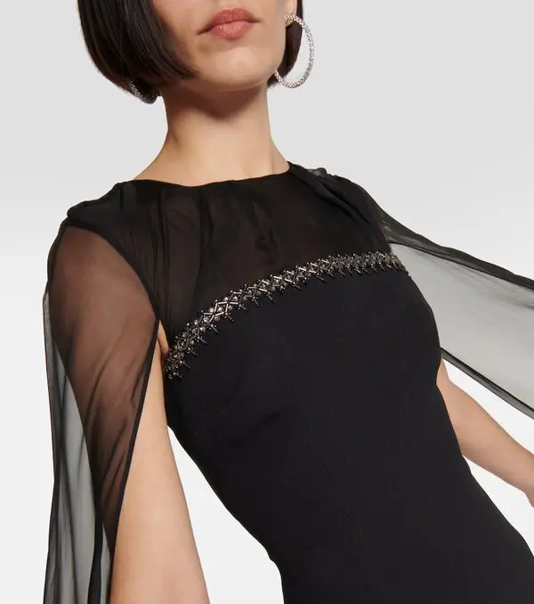 Safiyaa Gloria Silk And Crepe Gown