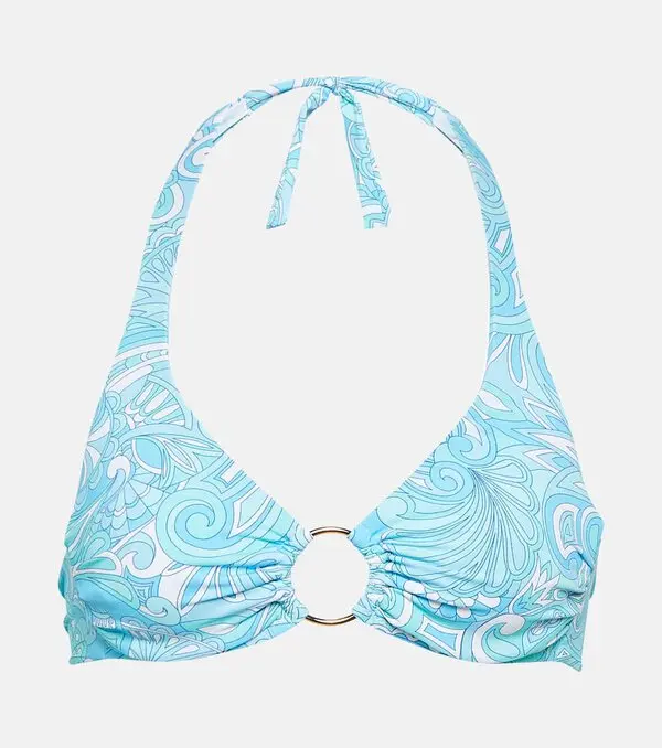 Melissa Odabash Brussels Printed Bikini Top - Blue