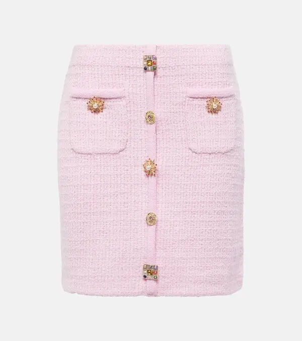 SELF-PORTRAIT Embellished Knit Miniskirt