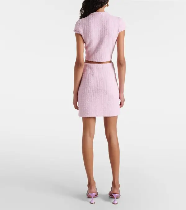 SELF-PORTRAIT Embellished Knit Miniskirt