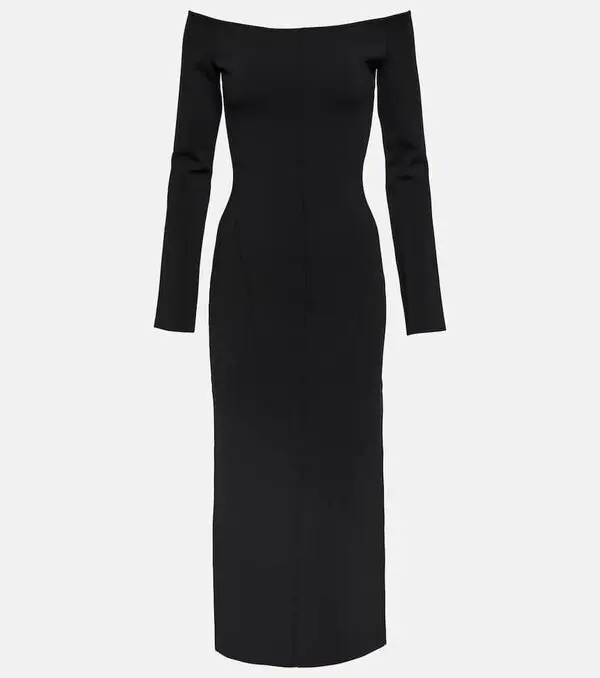 Galvan Aphrodite Off-shoulder Midi Dress